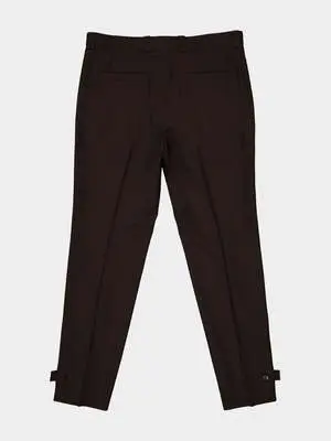 Gucci Wool Gabardine Straight Trousers - Brown
