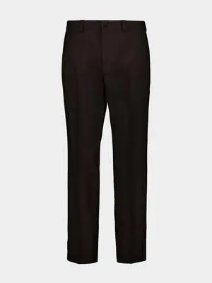 Gucci Wool Gabardine Straight Trousers - Brown