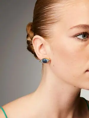 Begum Khan Gold-plated Nazar Mini Stud Earrings
