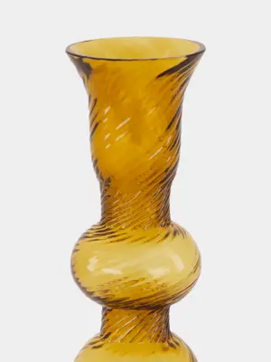 La DoubleJ Amber Murano Glass Bubble Candlestick