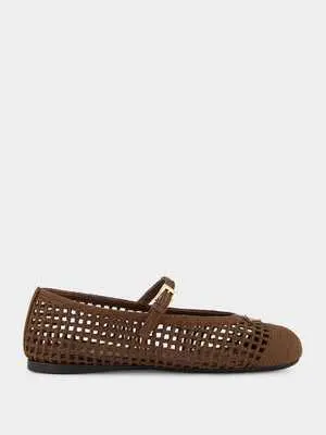 Prada Crochet Ballet Flats - Brown