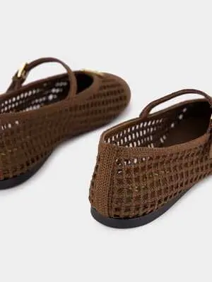 Prada Crochet Ballet Flats - Brown