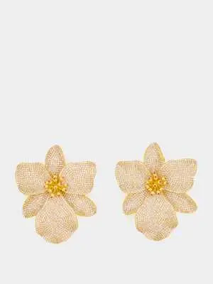 Begum Khan Gold-plated Singapore Orchids Earrings