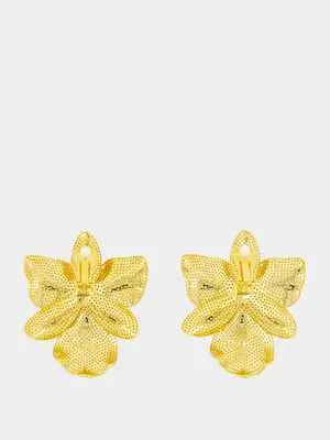 Begum Khan Gold-plated Singapore Orchids Earrings