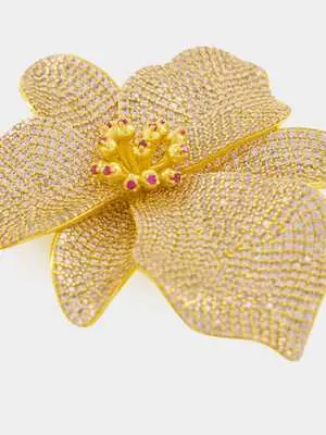 Begum Khan Gold-plated Singapore Orchids Earrings