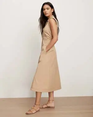 Veronica Beard Orla Midi Shirtdress - Khaki