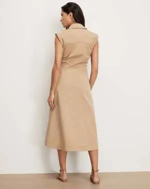 Veronica Beard Orla Midi Shirtdress - Khaki