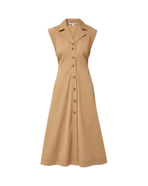 Veronica Beard Orla Midi Shirtdress - Khaki