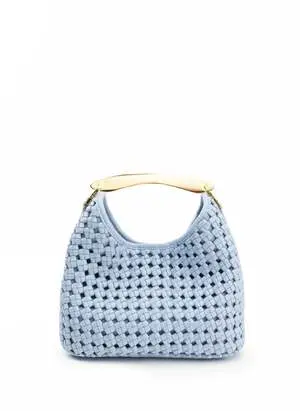 ELLEME Small Boomerang Woven Leather - Light Blue