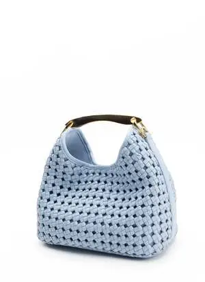 ELLEME Small Boomerang Woven Leather - Light Blue