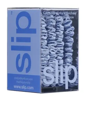 Slip Pure Silk Skinny Scrunchies Set Of 4 - Cornflower