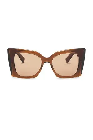 Saint Laurent Monogram Blaze Cat Eye Sunglasses - Brown
