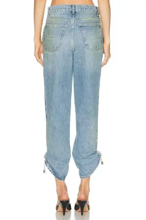 AREA Crystal Knot Wide-leg Jeans - Medium Blue