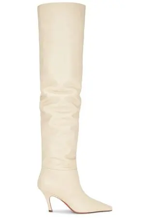 Amina Muaddi Square Toe Boots For Women