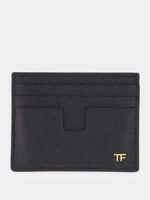 TOM FORD Calf Leather Cardholder With Central Pocket - Black