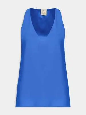 PAULA Serena Silk Tank-top - Blue