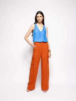 PAULA Serena Silk Tank-top - Blue
