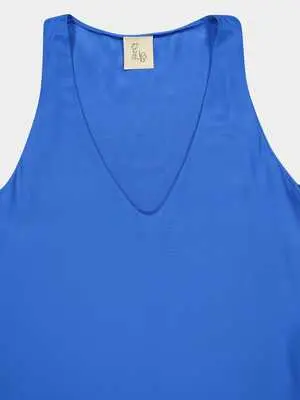 PAULA Serena Silk Tank-top - Blue