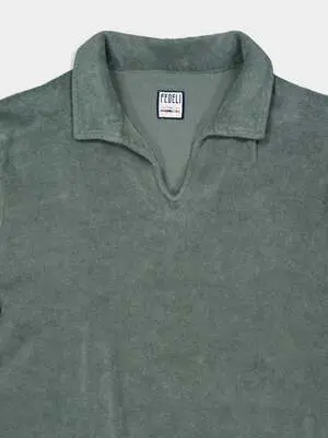 Fedeli Military Peter Terry Light Dusty Short Sleeve Polo - Green