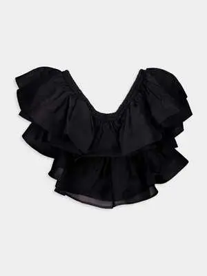 Zimmermann Sensory Oversized Ruffled Frills Bodice - Brown