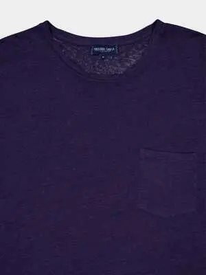 Frescobol Carioca Carmo Midnight- Linen Jersey T-shirt - Blue