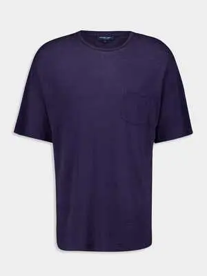 Frescobol Carioca Carmo Midnight- Linen Jersey T-shirt - Blue
