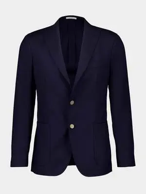 Boglioli Navy Virgin Wool Two-button Blazer - Grey