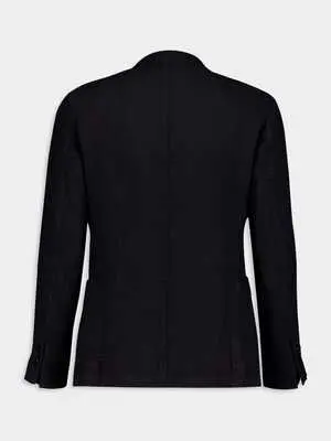 Boglioli Navy Blue Linen Notch-lapel Jacket - Grey