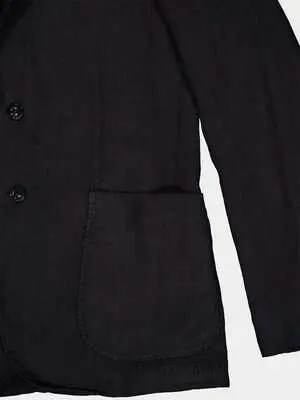 Boglioli Navy Blue Linen Notch-lapel Jacket - Grey