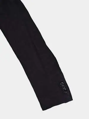 Boglioli Navy Blue Linen Notch-lapel Jacket - Grey