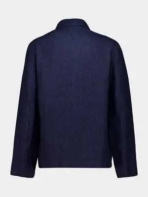 PIACENZA CASHMERE 1733 Linen Chore Jacket - Blue