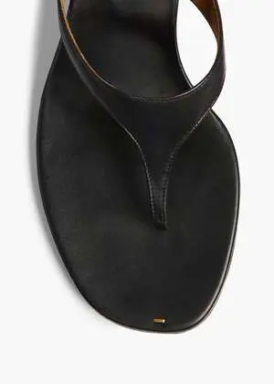 Khaite Archer Sandal In Leather - Black