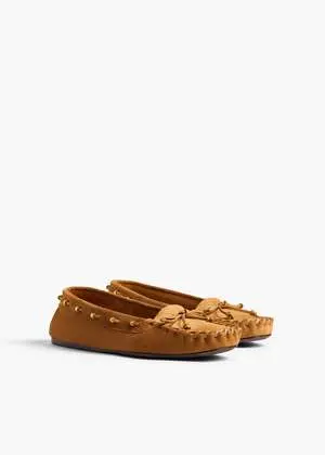 Khaite Milly Suede Flat - Caramel