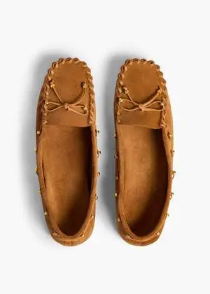 Khaite Milly Suede Flat - Caramel