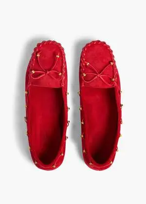 Khaite Milly Suede Loafers - Lipstick
