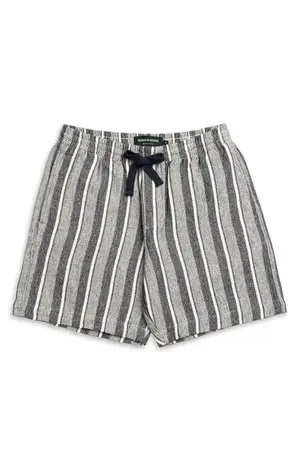 Rodd & Gunn The Laurels Stripe Cotton Blend Drawstring Shorts - Navy