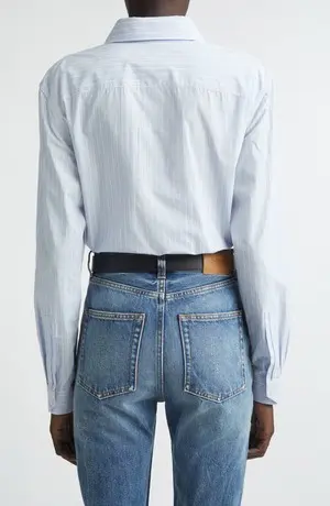 Saint Laurent Classic Striped Button-up Shirt - Bleu/gris