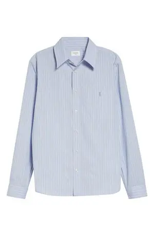 Saint Laurent Classic Striped Button-up Shirt - Bleu/gris