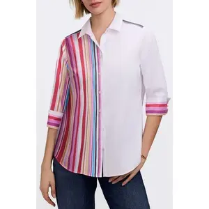 Foxcroft Charlie Striped Button-up Shirt