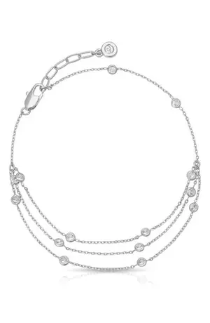 Ettika Fine Details Cubic Zirconia Anklet - Silver