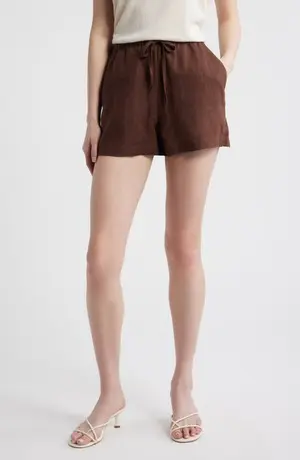 Rails Jenner Linen Drawstring Shorts - Espresso