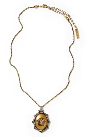 Versace Tivoli Medusa Medallion Pendant Necklace - Palladium 82-gold