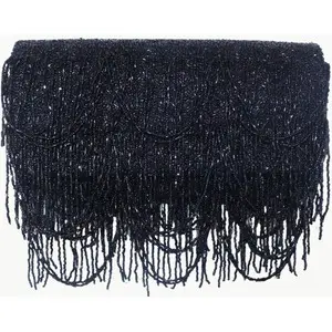 ISLAND TO EAST SIDE Fringed Structured Bag - Black