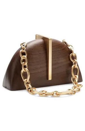 Cult Gaia Laguna Frame Clutch - Walnut