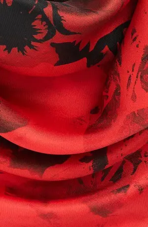 Alexander McQueen Floral Collage Silk Twill Square Scarf