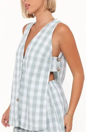 PETAL & PUP Gingham Vest And Shorts Set