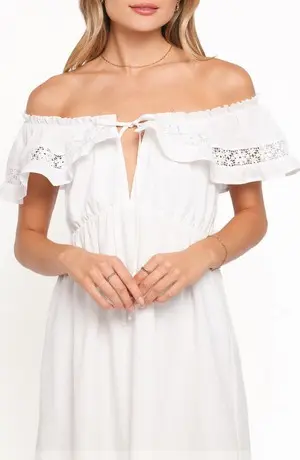 PETAL & PUP Janelle Off-the-shoulder Cotton Dress