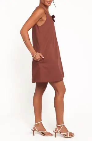 PETAL & PUP Elyria Bow Cotton Shift Minidress