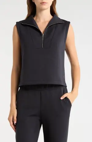 MPG Sleeveless Half-zip Top - Black