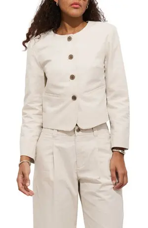 Collarless Linen Jackets
